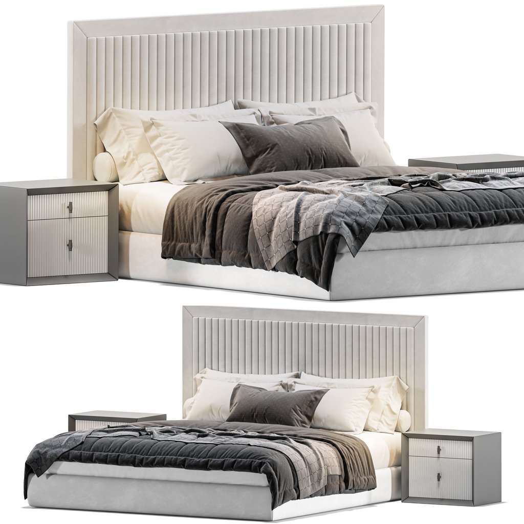 Bed KAMIA by cazarina | Beds models | BlenderKit
