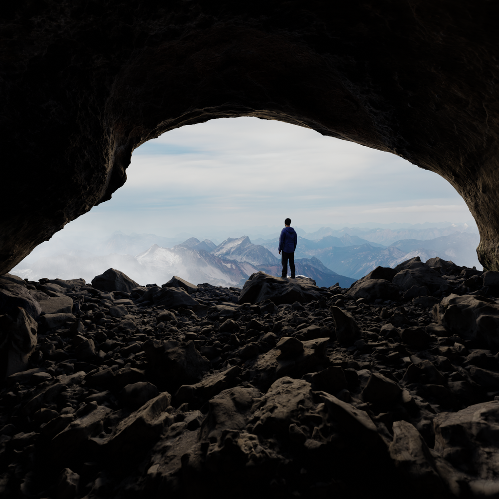 Rocky Cave and Landscape Background | Nature scenes | BlenderKit