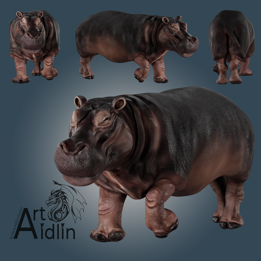 Hippopotamus Hippo | Mammals models | BlenderKit
