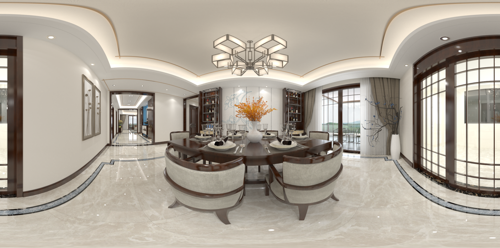 Dining room | FREE Interiors HDRis | BlenderKit