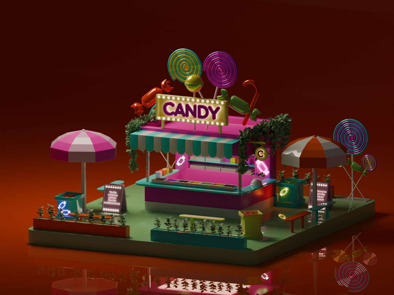 Miniature Candy scenes | FREE Architectural Scenes models | BlenderKit
