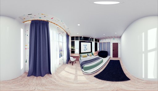 Bright Modern Bedroom View | Interiors HDRis | BlenderKit