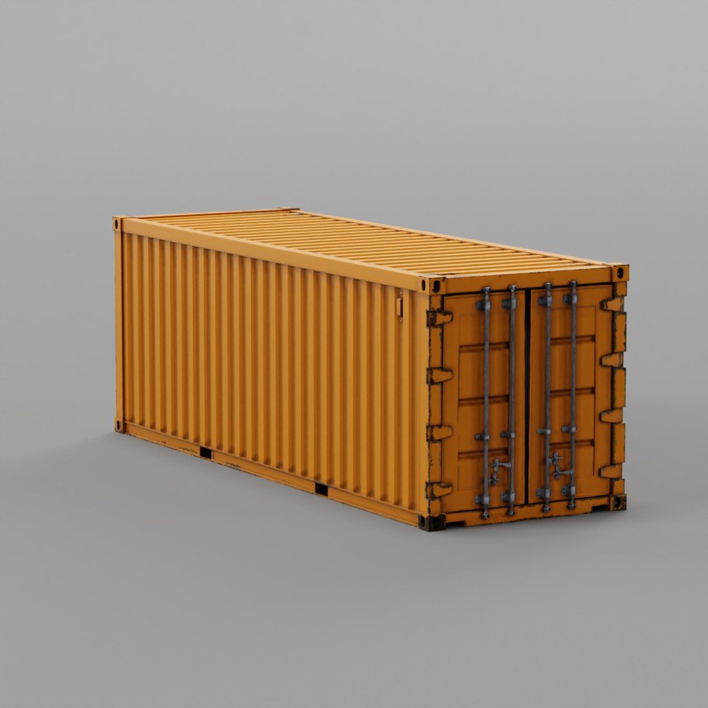 Orange Container | Containers models | BlenderKit
