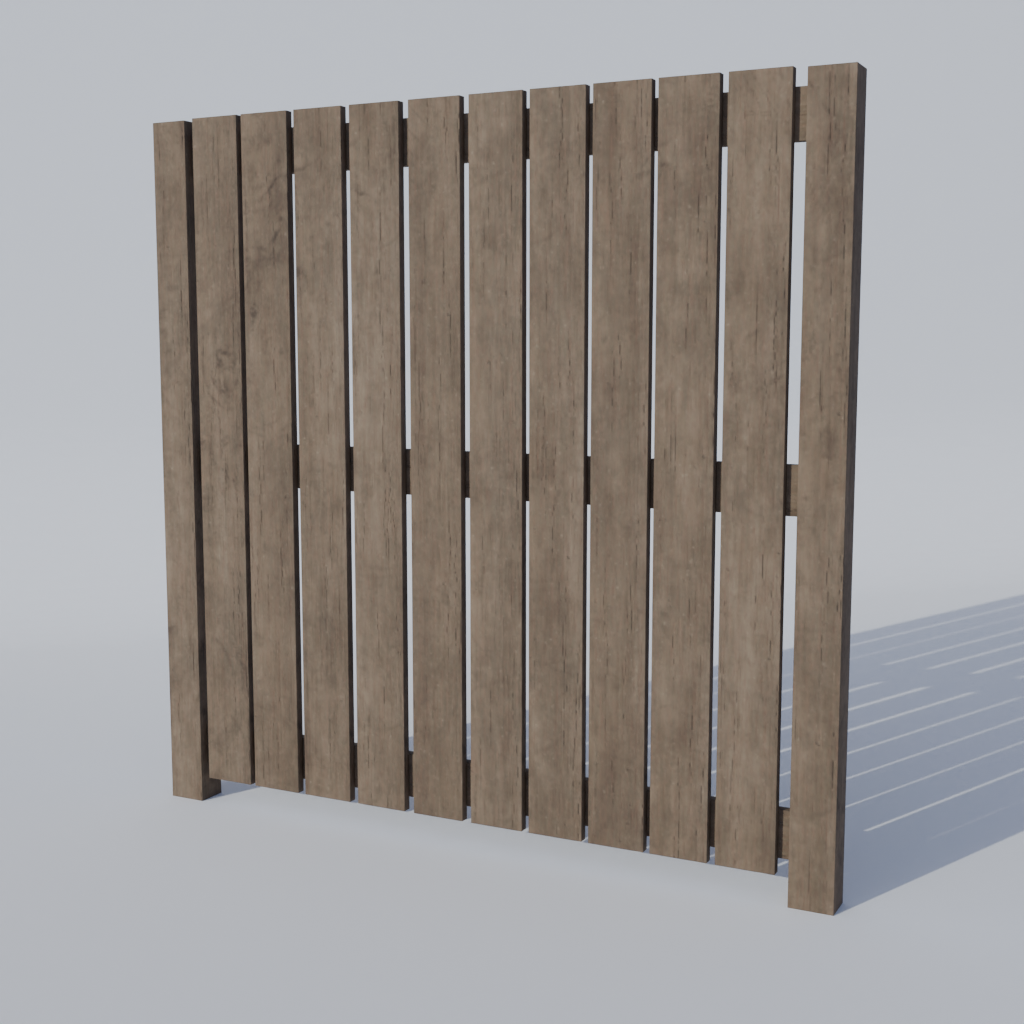 Wooden Slat Fence | FREE Fences models | BlenderKit