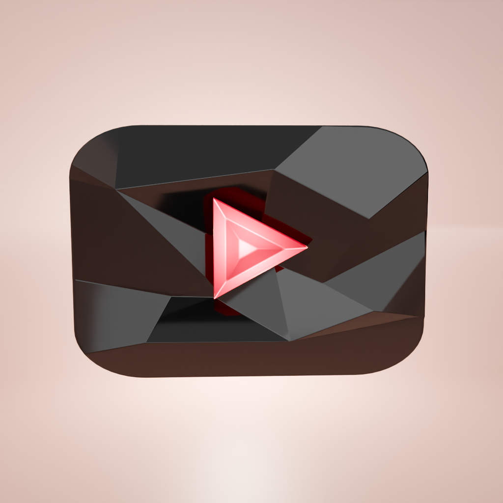 YouTube Red Diamond Play Button | Miscellaneous models | BlenderKit