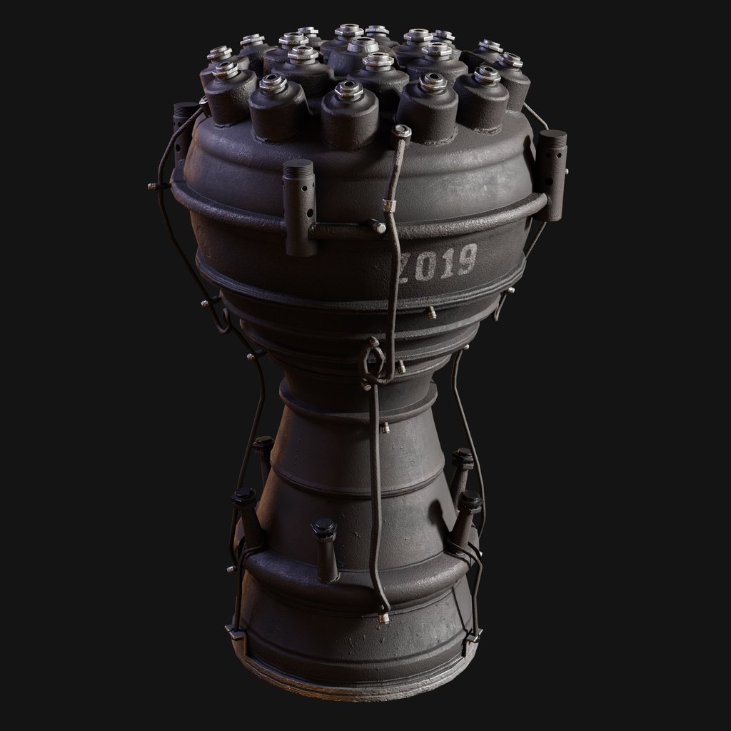 WW2 V2 Rocket Engine Black | Military models | BlenderKit