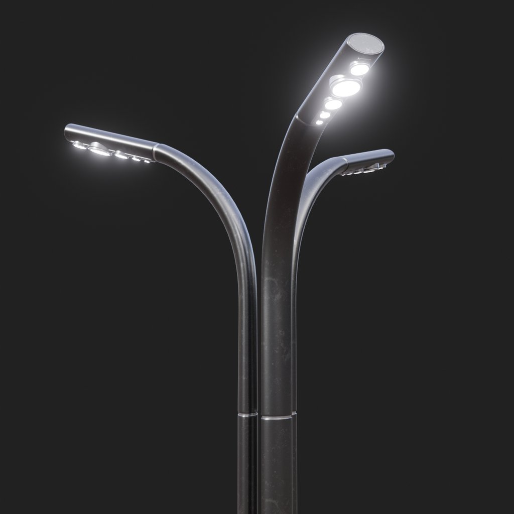 Modern Street Lamp #01 | FREE Exterior Elements models | BlenderKit