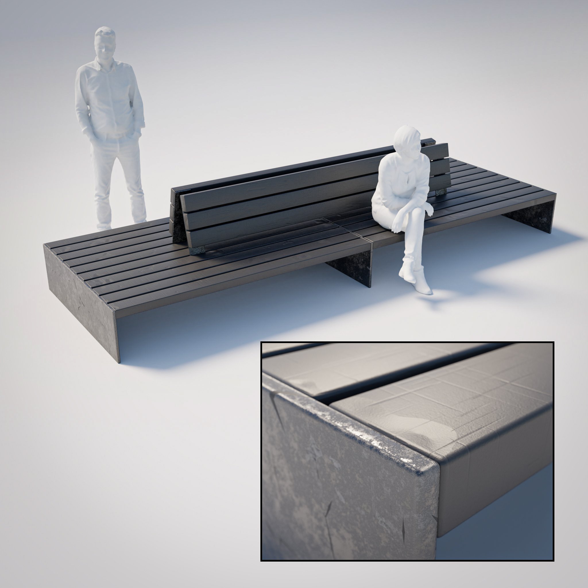 Public bench | Benches models | BlenderKit