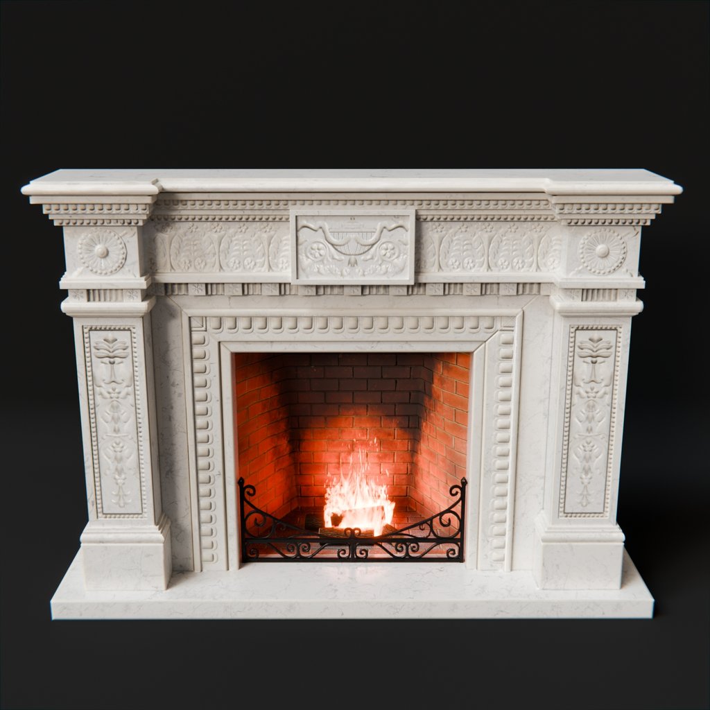 Victorian Fireplace (LowPoly) | Fireplaces models | BlenderKit