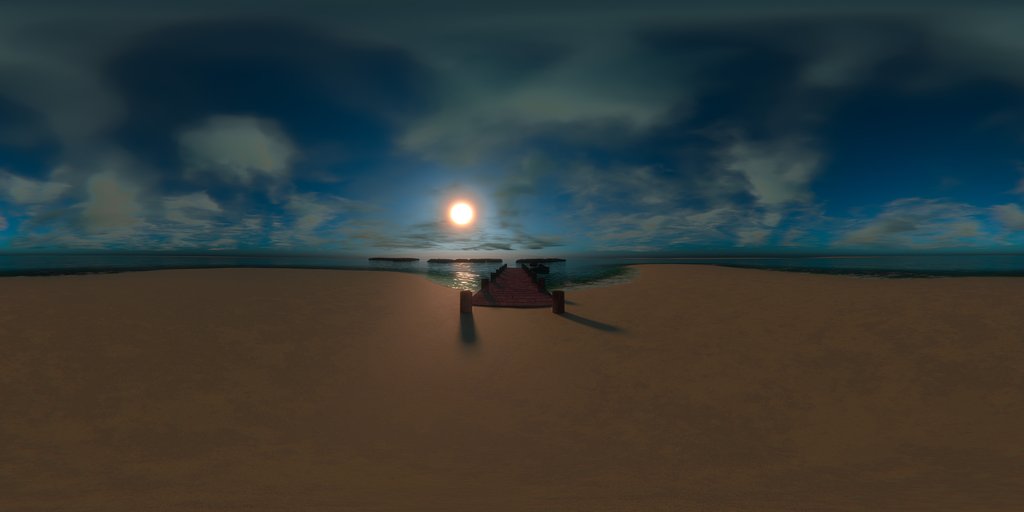 Sunset Jetty HDRI Warm Beach Horizon | Water Environments HDRis ...