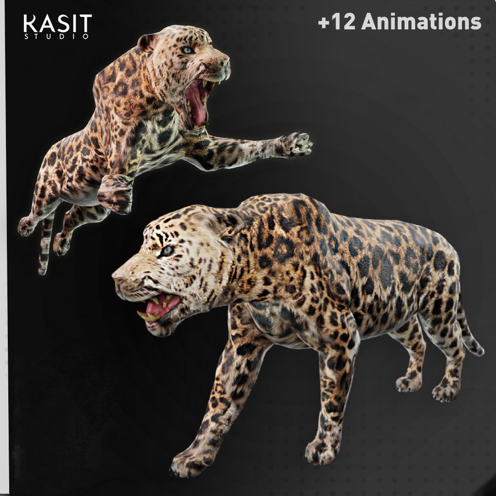 Leopard Animated Riged | Mammals models | BlenderKit