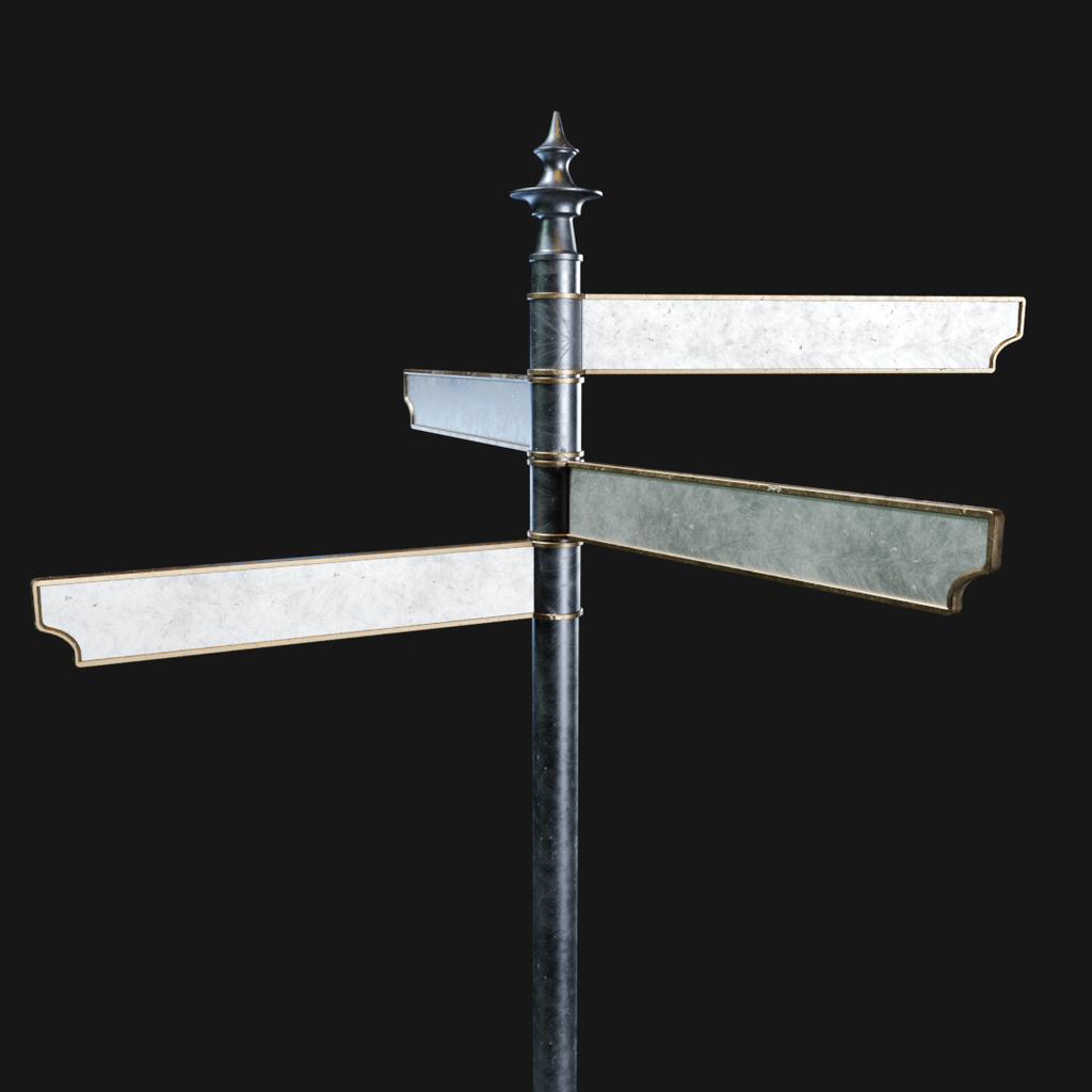 Vintage Victorian Wall Sign 001 | FREE 3D Sign models | BlenderKit