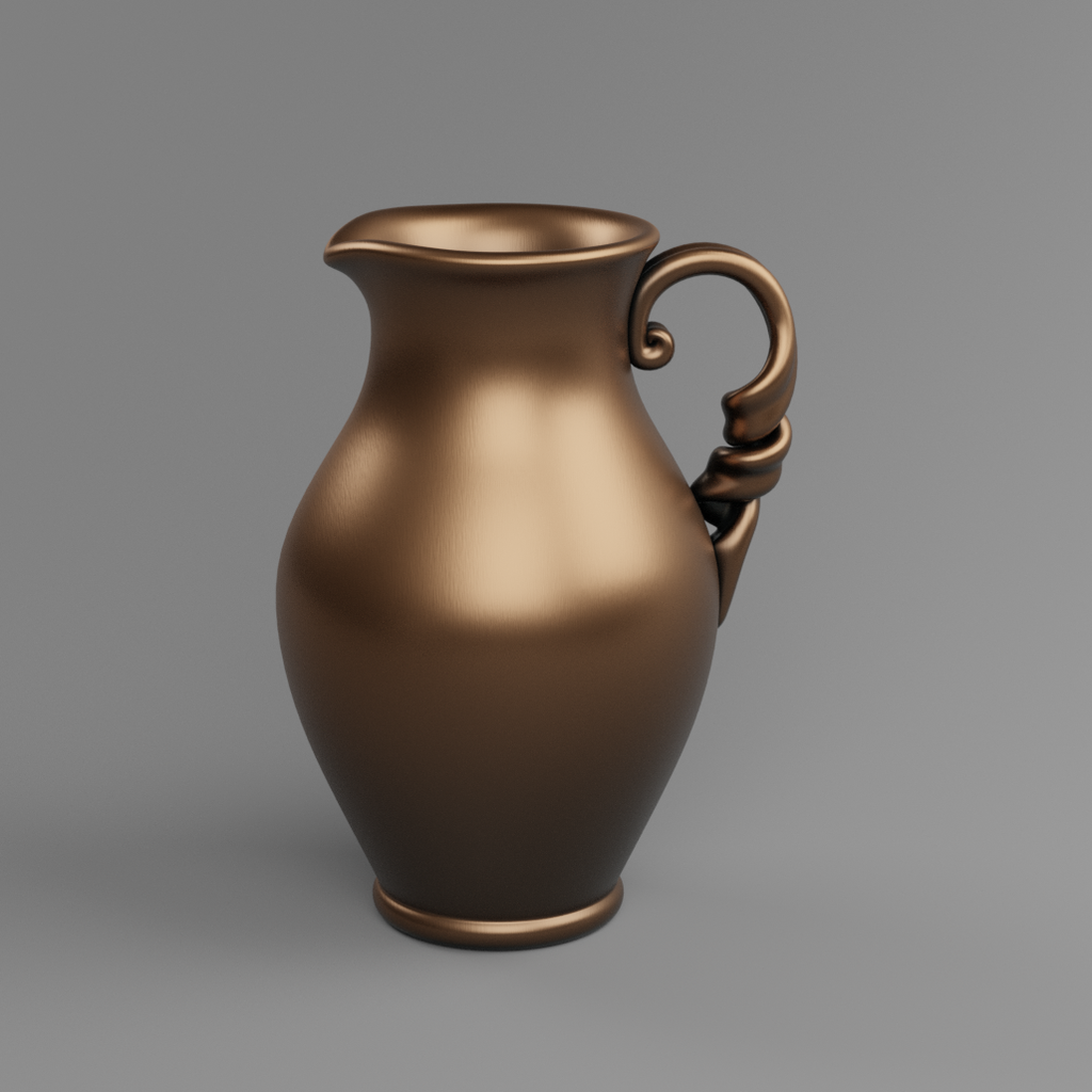 Vintage Brushed Bronze Pitcher | FREE Vases models | BlenderKit