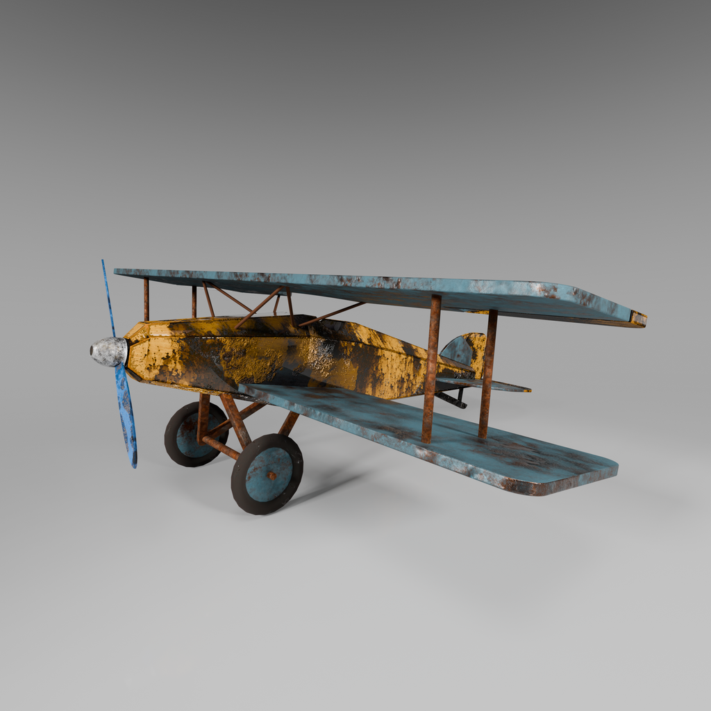 Rusty biplane toys | Historical Planes 3D Models models | BlenderKit