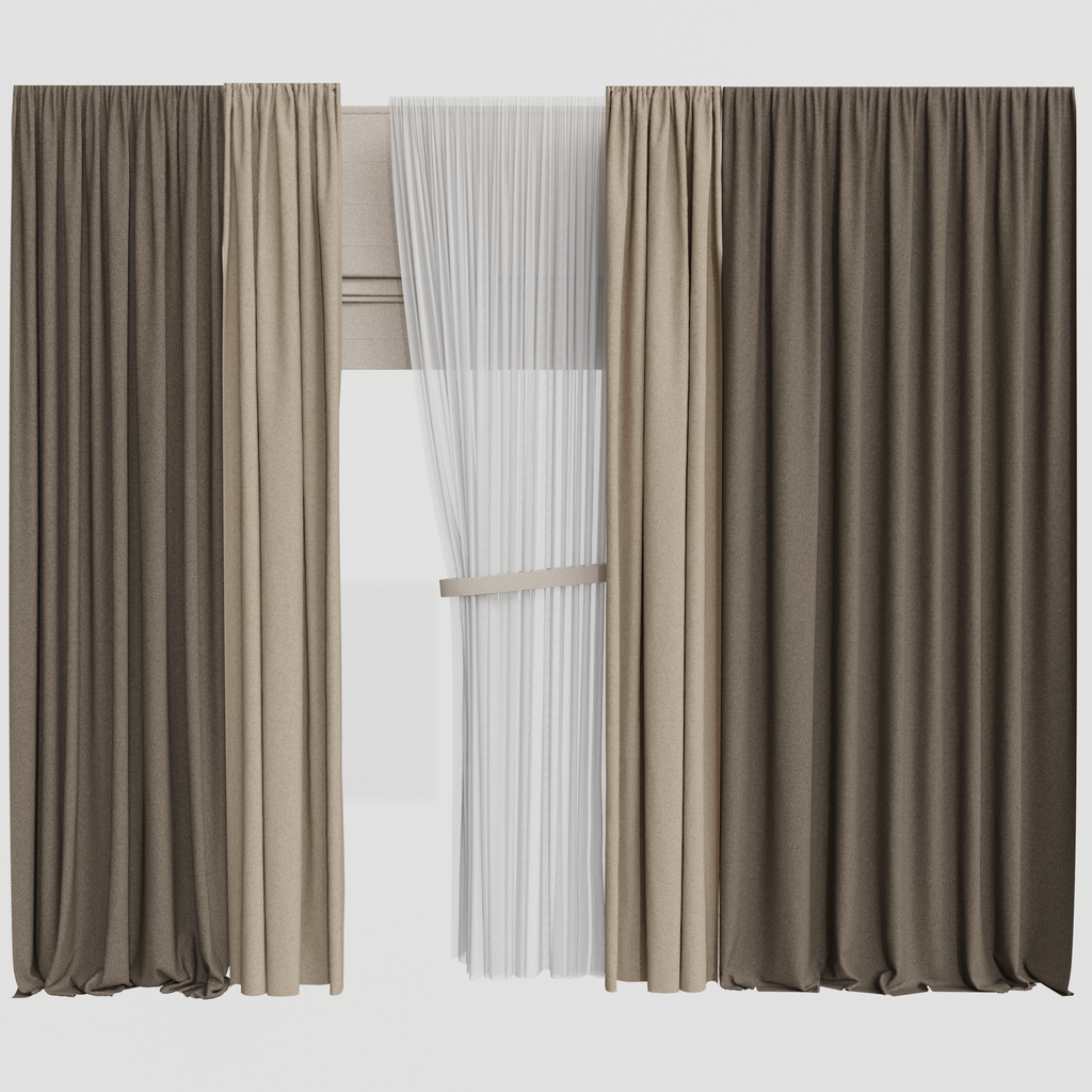 Silk and Cotton Curtain | Curtains models | BlenderKit