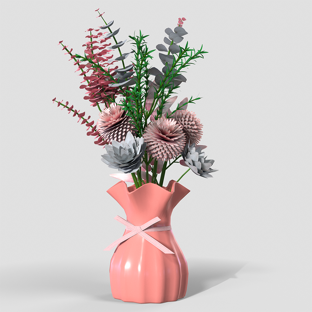 Flower Vase Pink | Vases models | BlenderKit