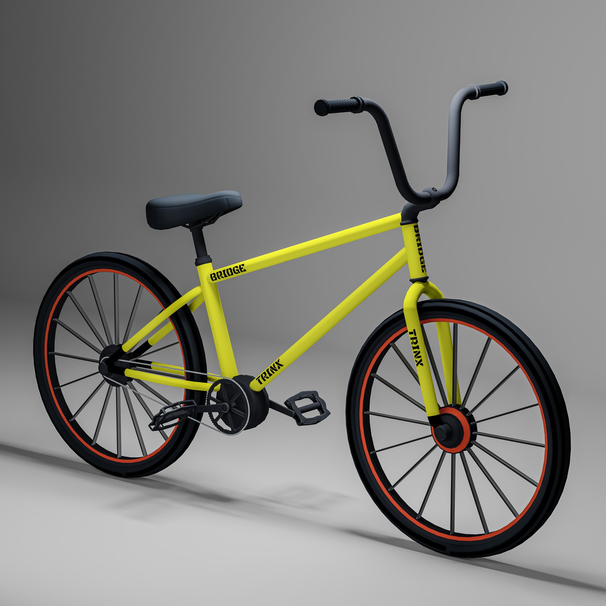 Yellow sport bicycle | Bicycle models | BlenderKit