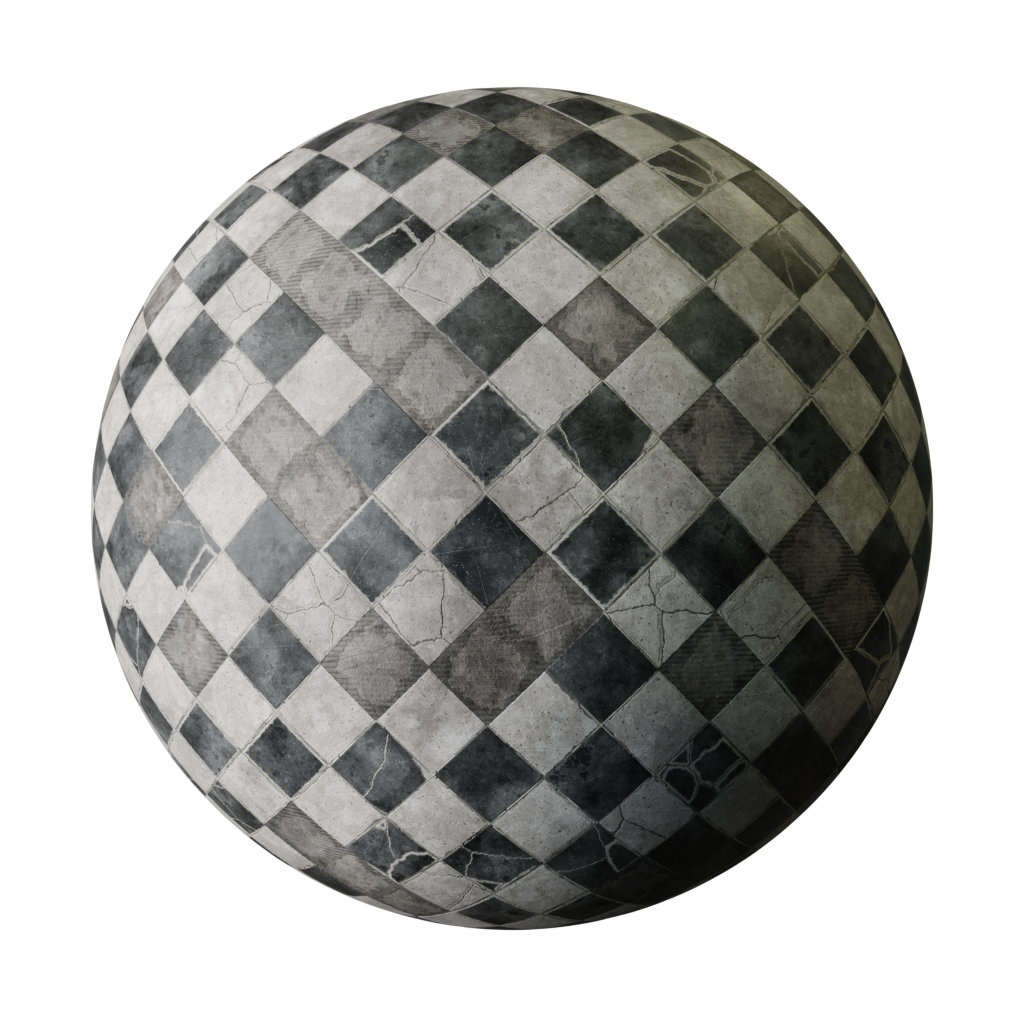 Damaged checkered tiles | FREE tiles materials | BlenderKit