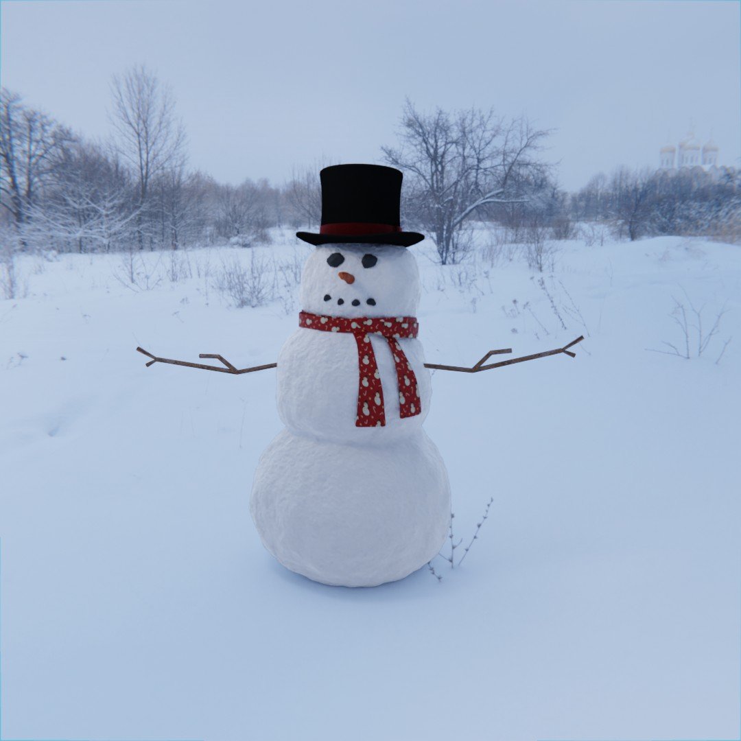 Mr Snowman | FREE Interior Sculptures models | BlenderKit