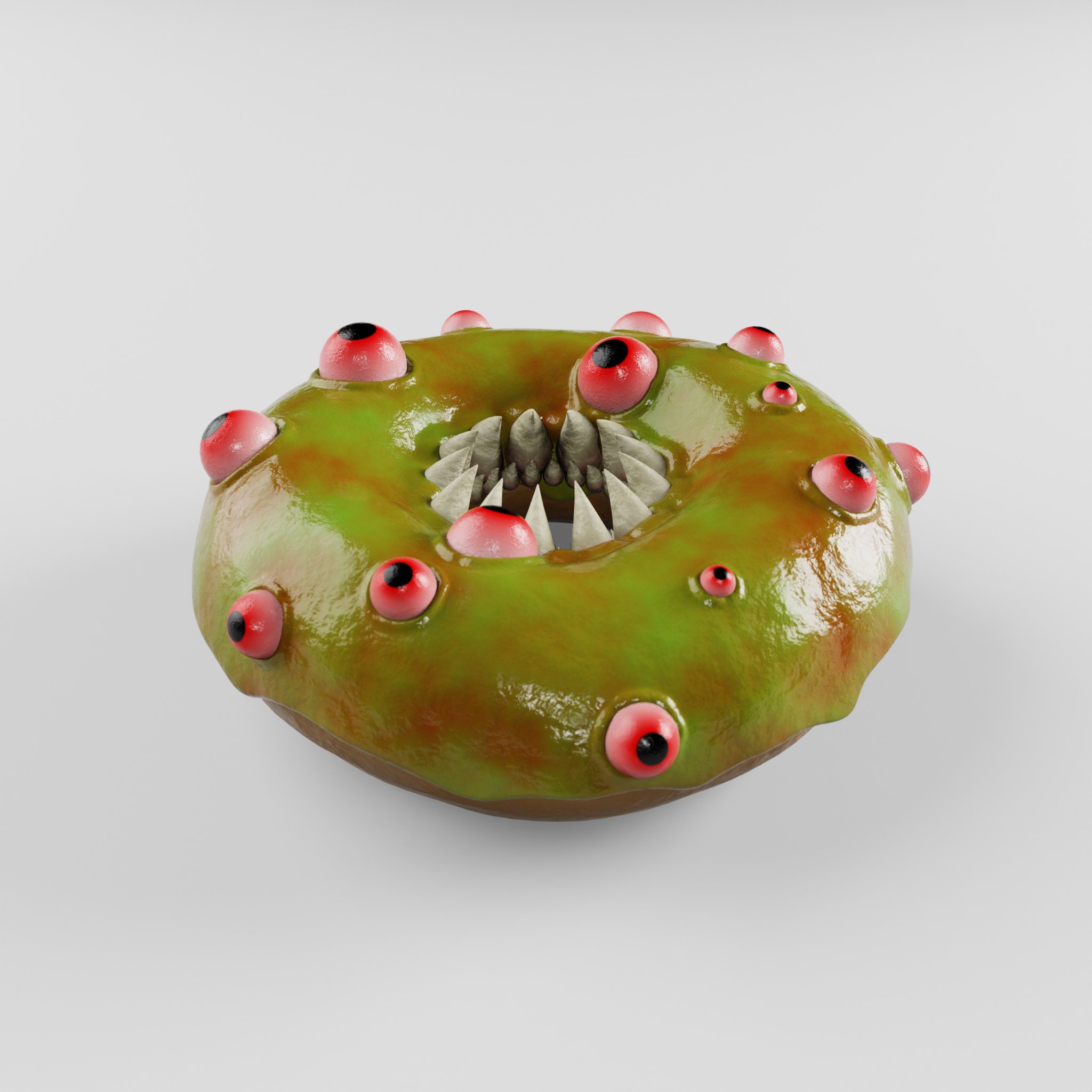 Slimy Monster Dounut With Teeth | FREE Monsters & Creatures models ...