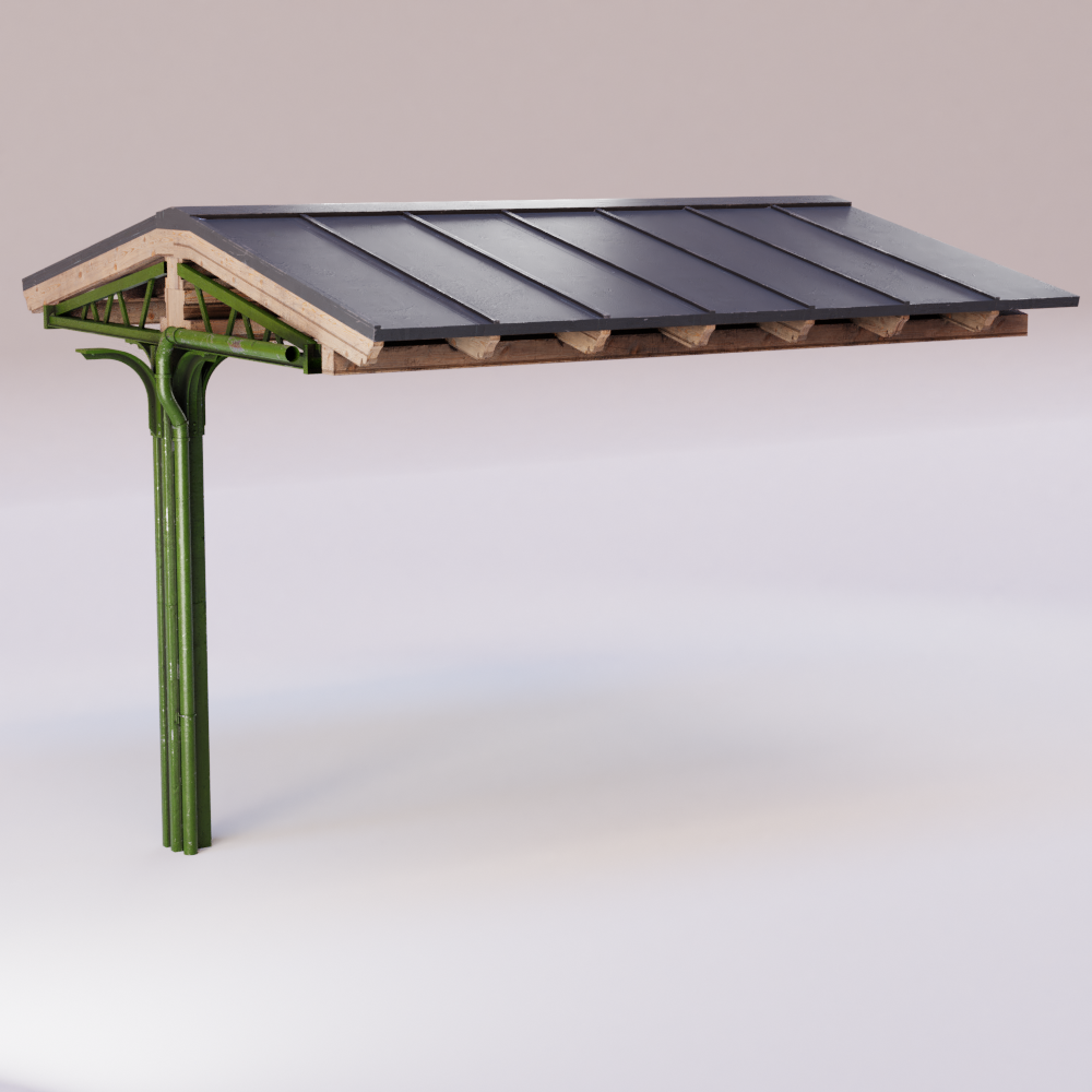 Modular Roof Piece | Exterior Elements models | BlenderKit