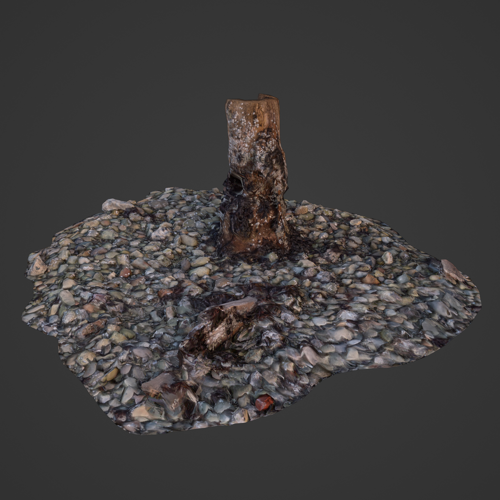 Low Poly Wood on Rocky Shore | FREE Landscapes models | BlenderKit