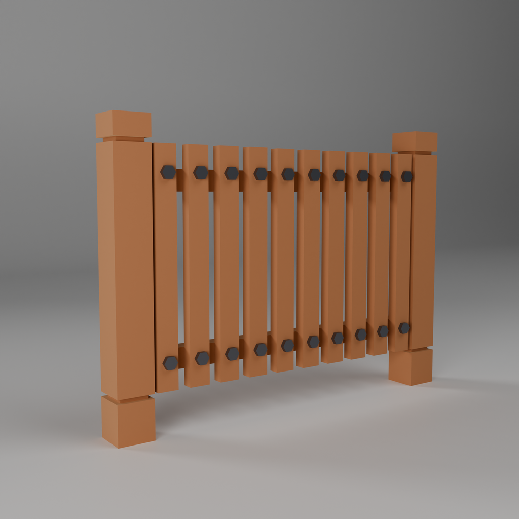 Low Poly Stylized Wooden Fence | Fences models | BlenderKit