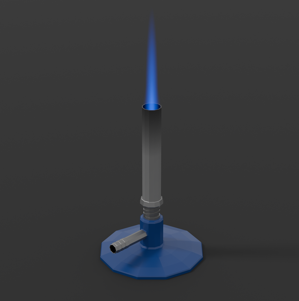 Low Poly Bunsen Burner | Lab Equipment models | BlenderKit