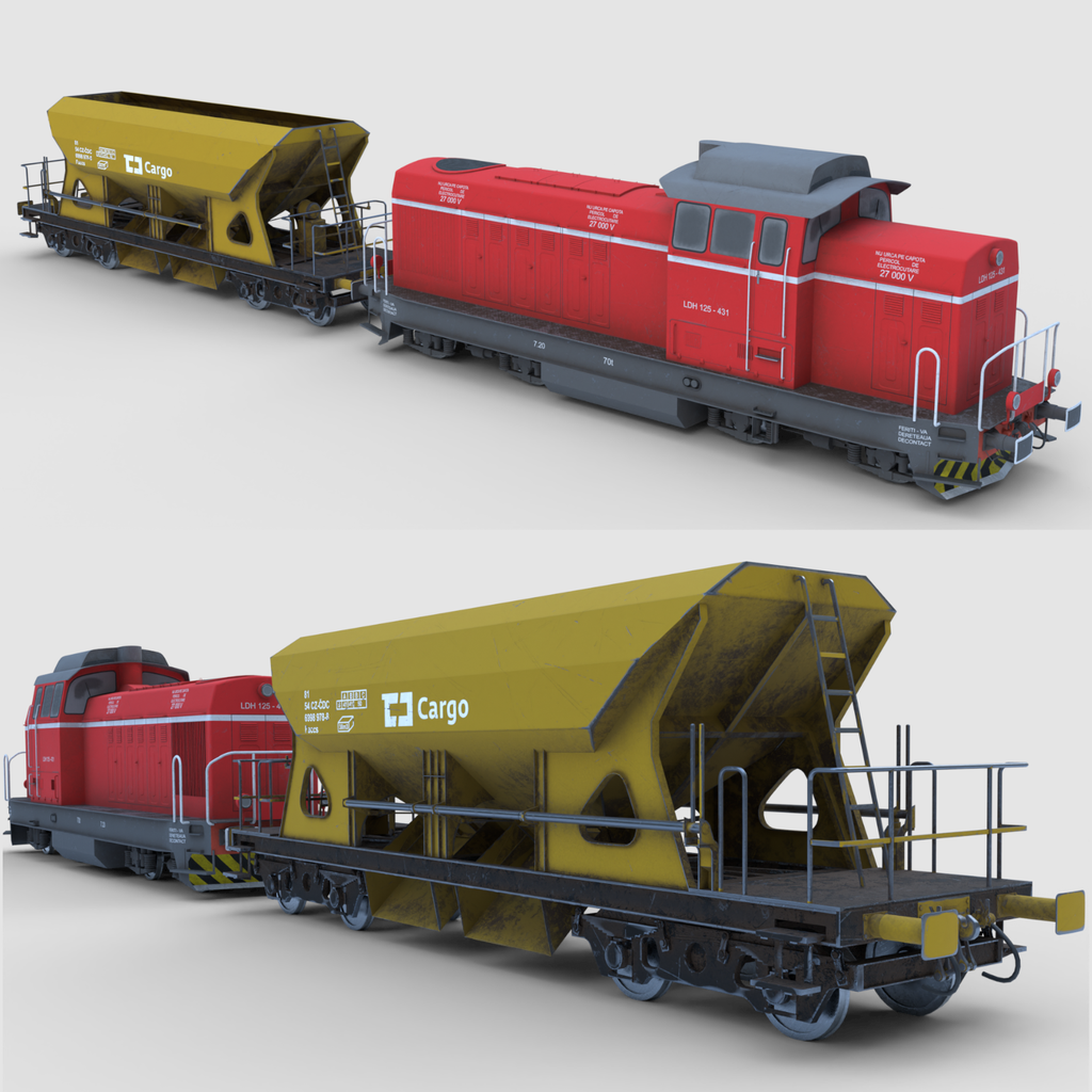 Cargo train PBR | Cargos models | BlenderKit
