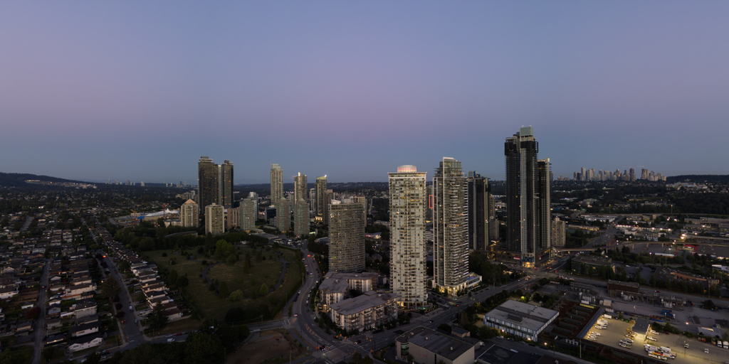 Aerial Cityscape Buildings Twilight | Cityscapes HDRis | BlenderKit