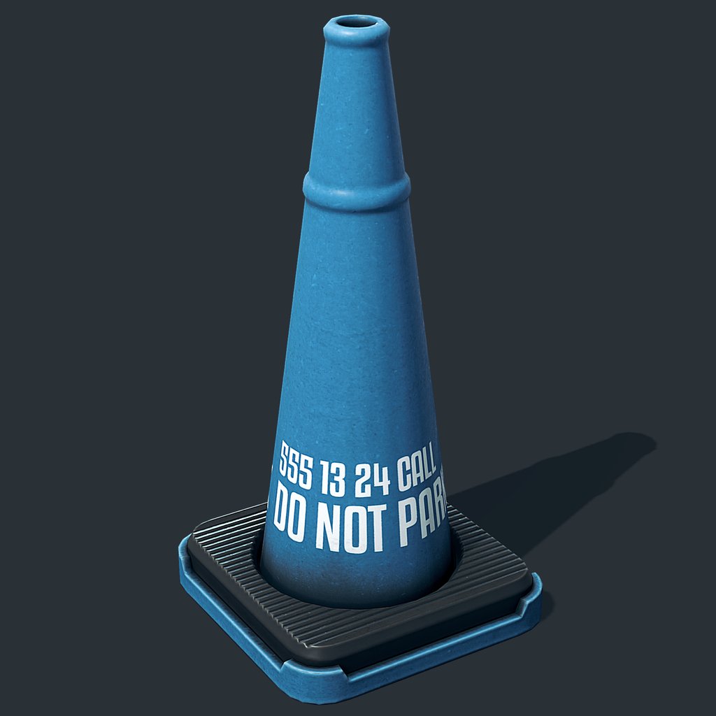 Traffic Cone Blue | Urban Environment models | BlenderKit
