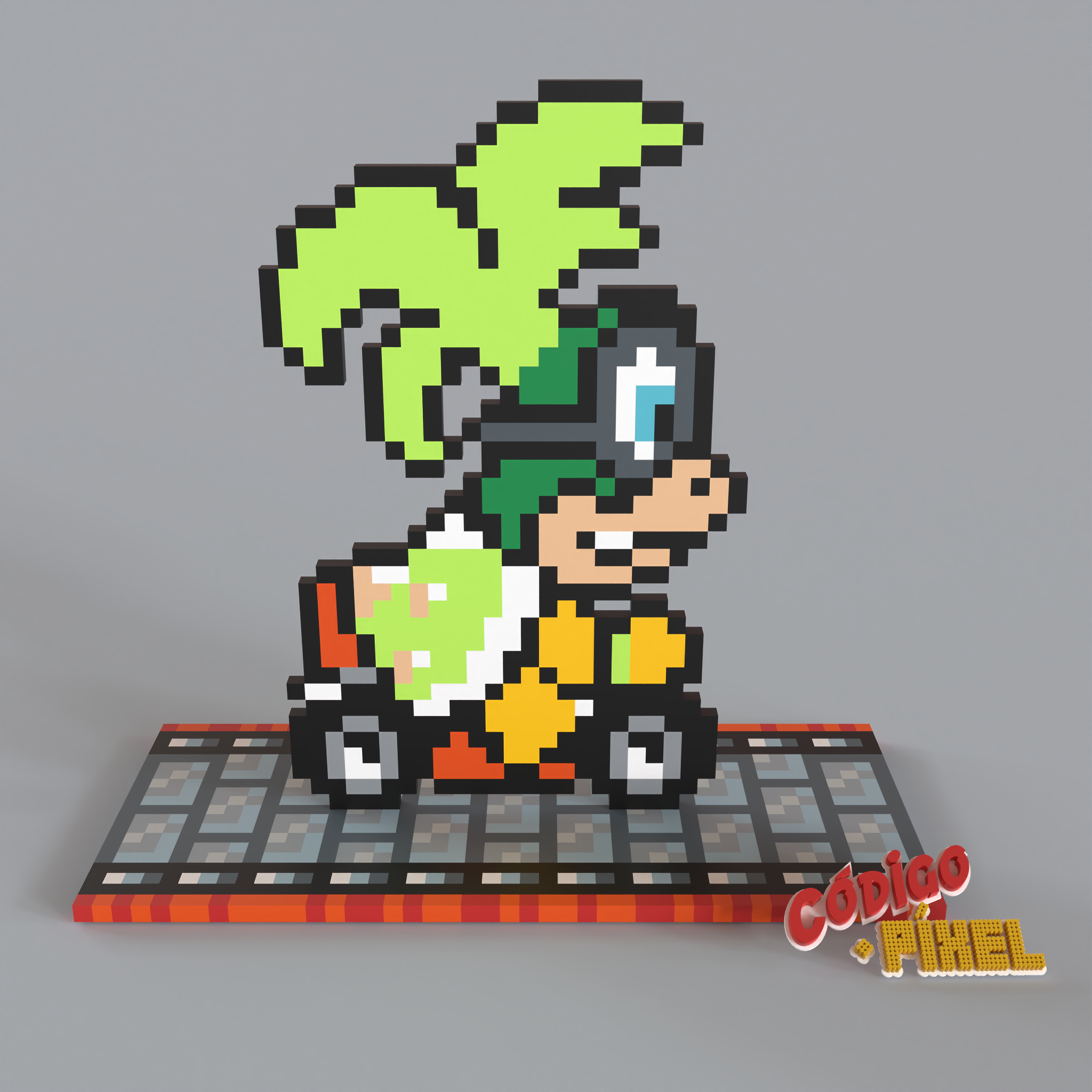 SMK054 - Super Pixel Kart Iggy Koopa | 3D Character models | BlenderKit