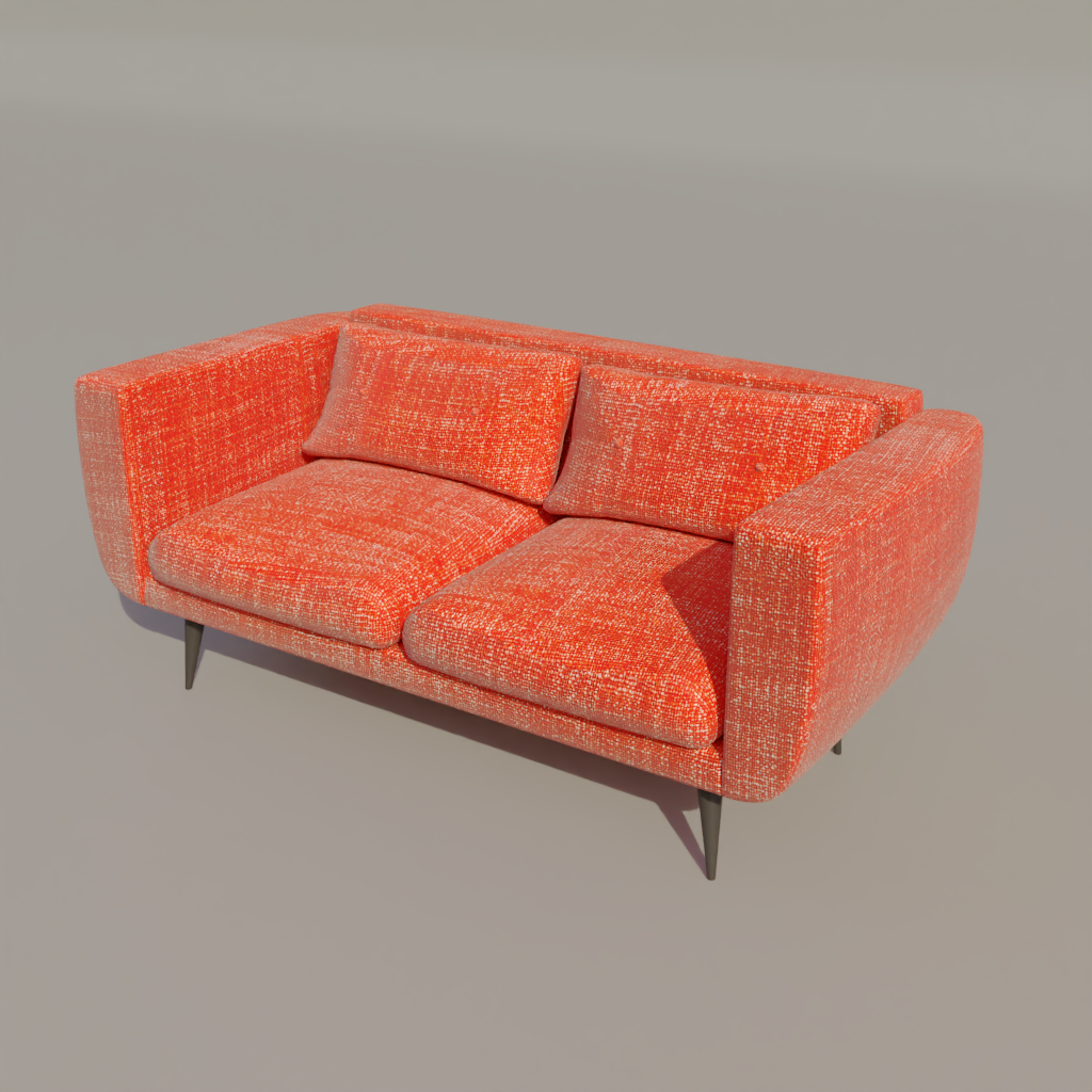 Red Sofa two places | Sofas models | BlenderKit