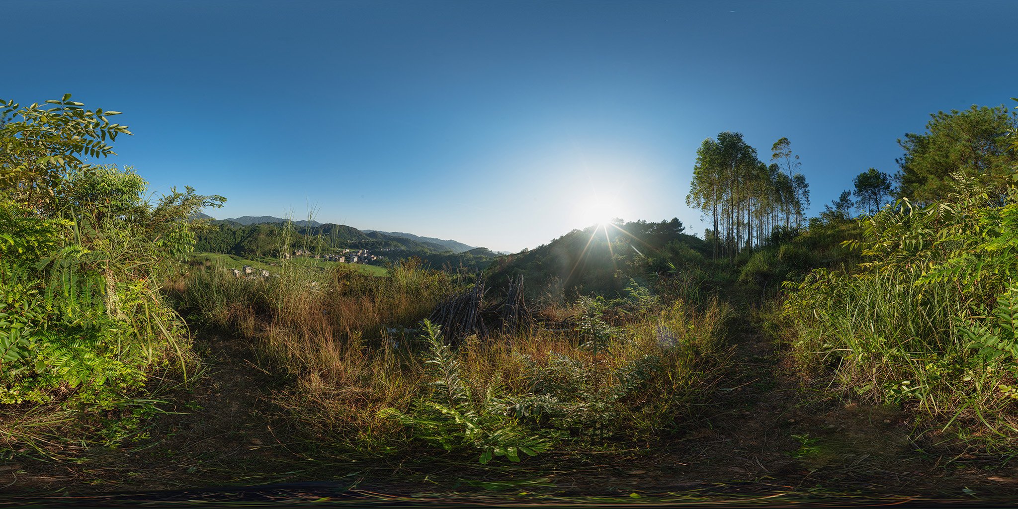 Hilltop at sunset and dusk | Nature HDRis | BlenderKit
