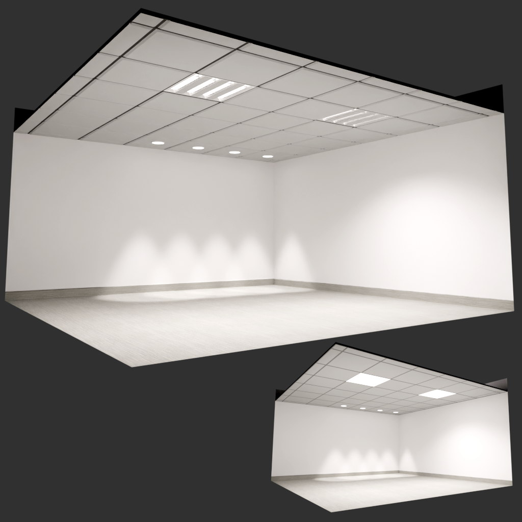 Automatic ceiling with lightning | Architecture models | BlenderKit