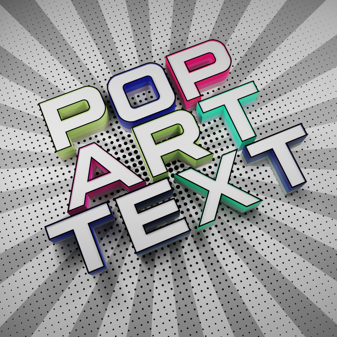 3D Colorful Stylized Text | Typography scenes | BlenderKit