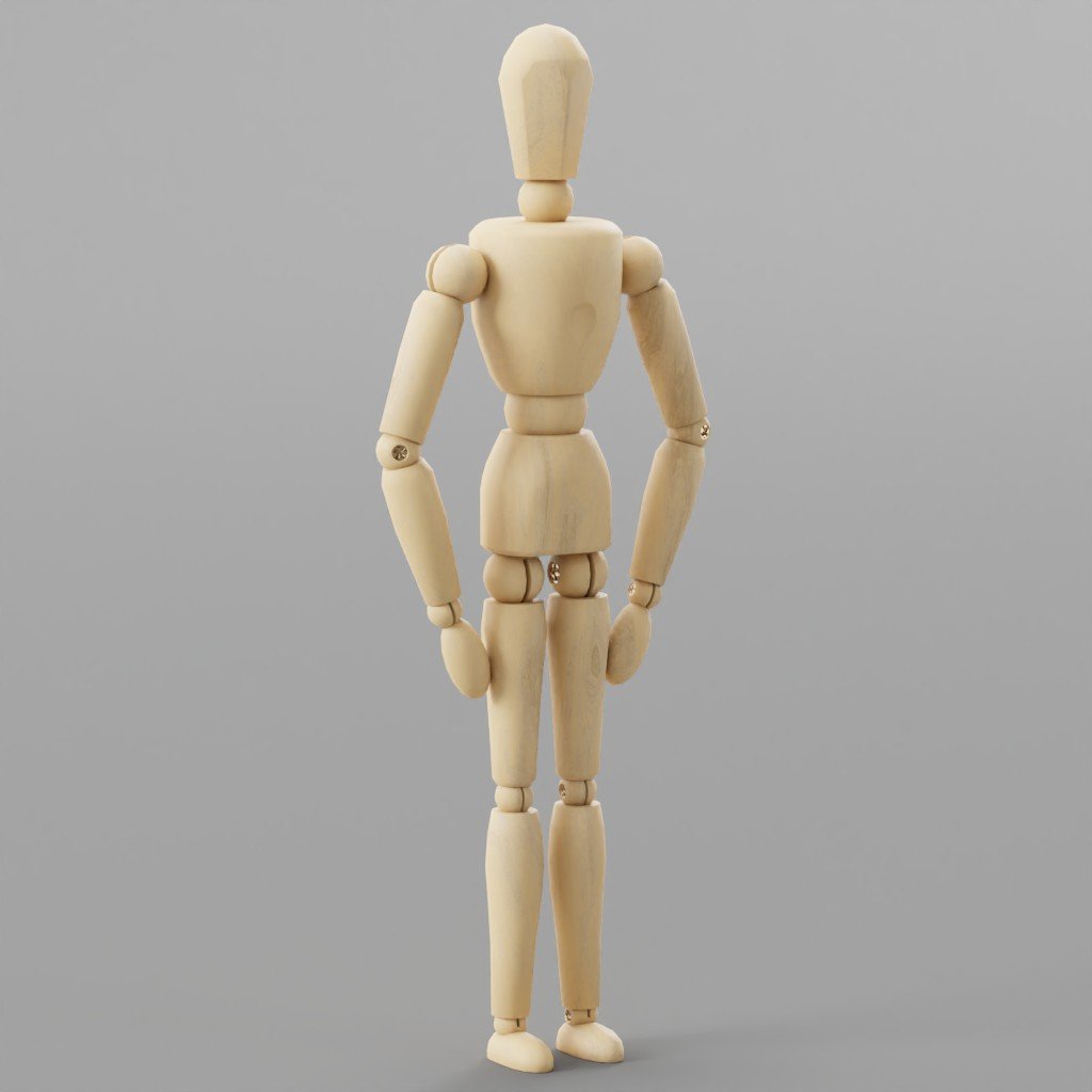 Wooden Mannequin | Full Human Bodies models | BlenderKit