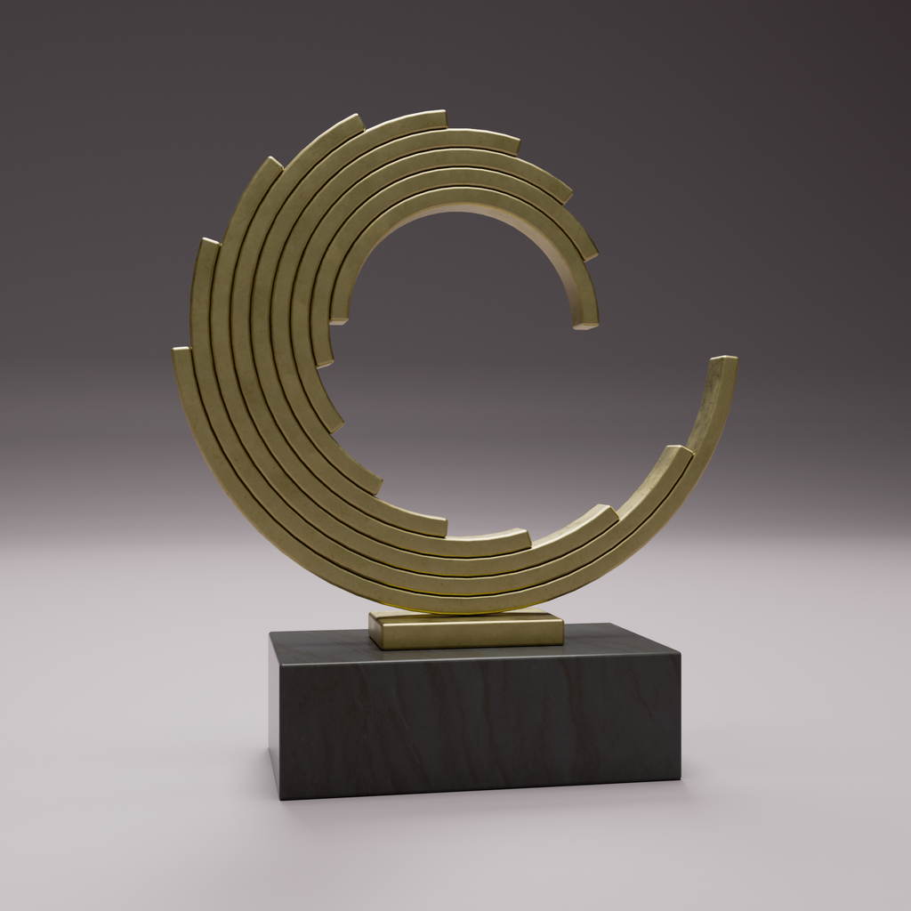 Semicircular Gold Decorative Object | Interior Sculptures models ...