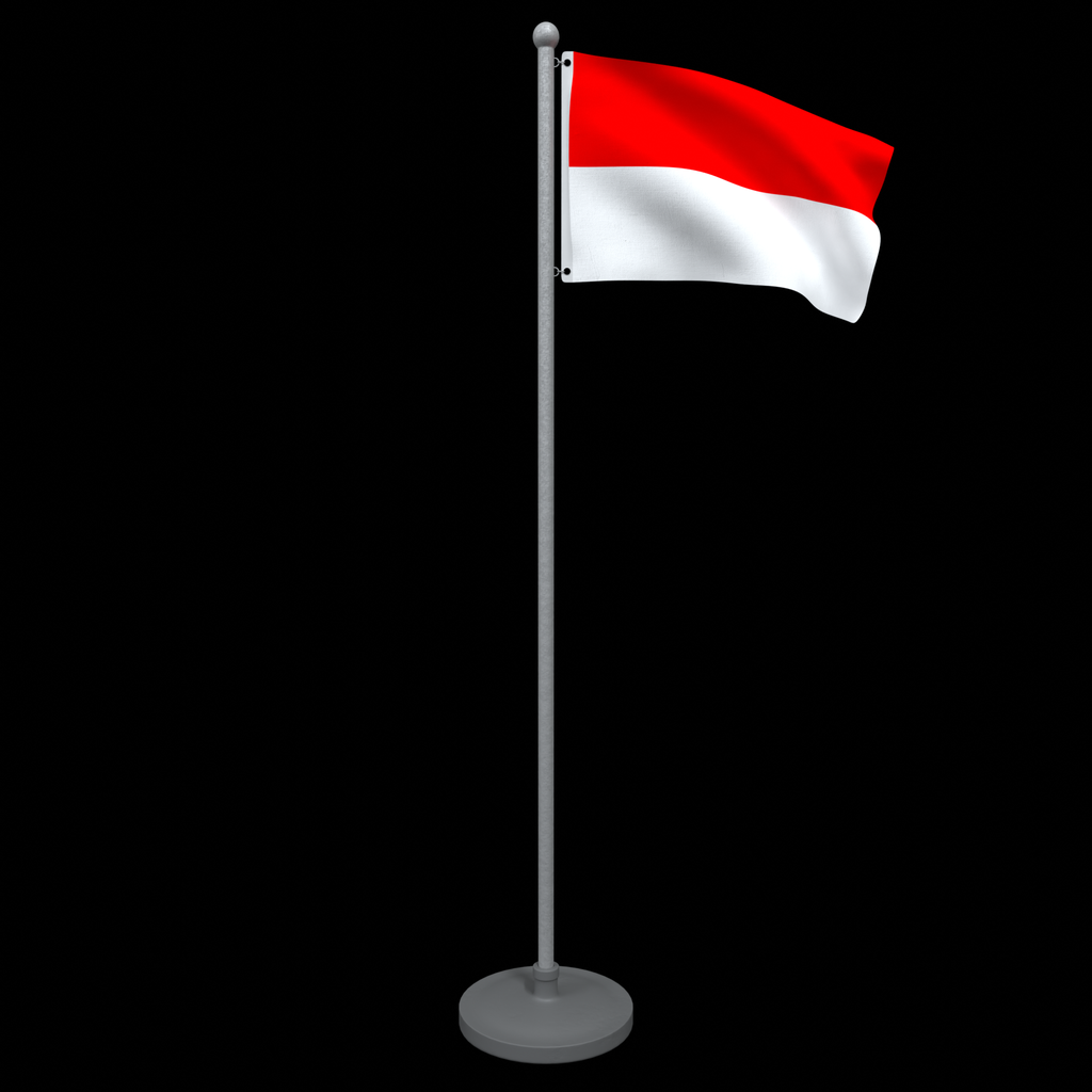 Animated Flag of Indonesia | Exterior Elements models | BlenderKit