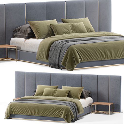 Soft modern bed | FREE 3D Bed models | BlenderKit