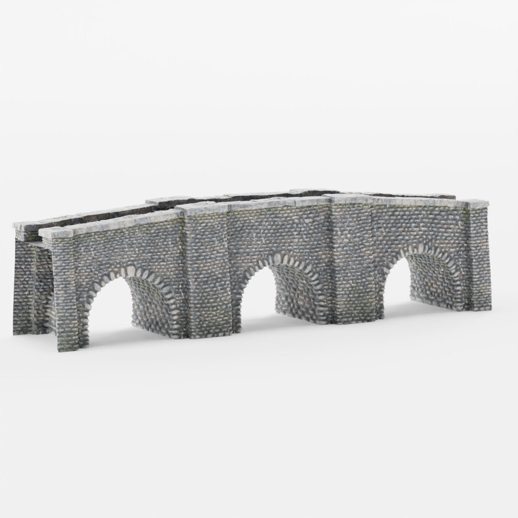 Cobblestone Bridge Large Medieval | Architectural Structures models ...