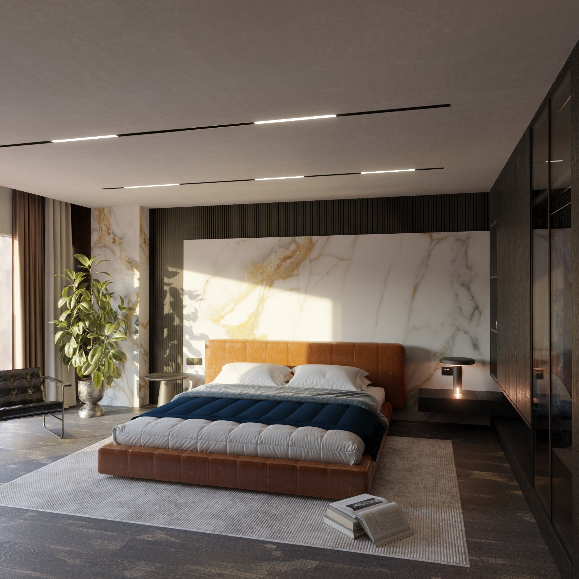 Modern bedroom | Interior scenes | BlenderKit