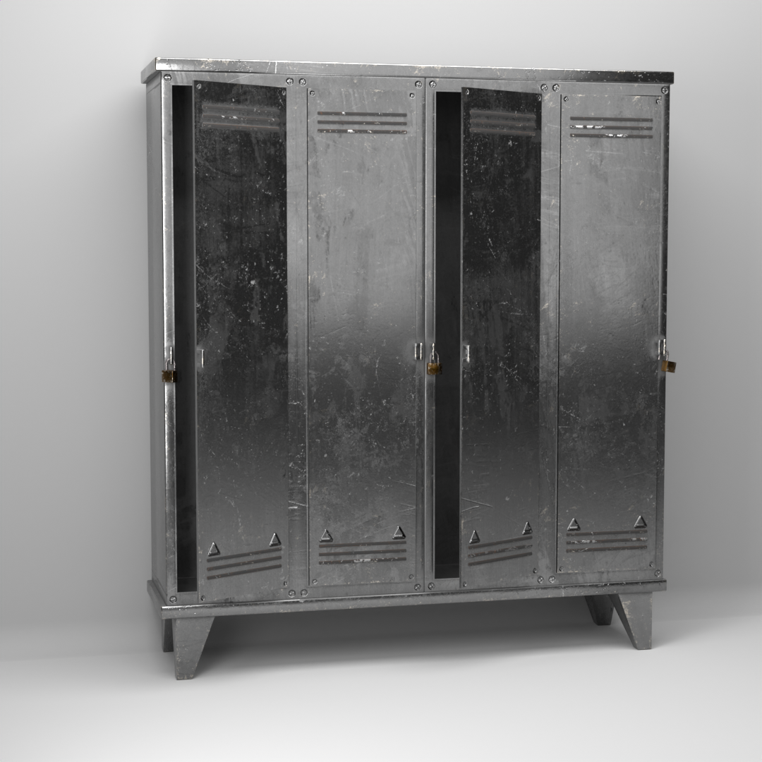 Metal Locker Cabinet Worn | Architecture models | BlenderKit