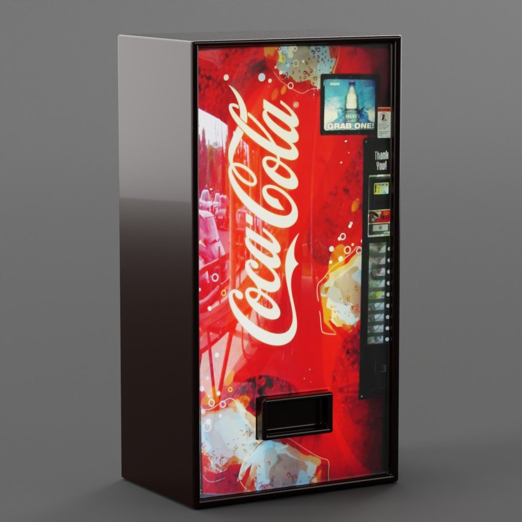 Coke vending machine | Industrial Machinery models | BlenderKit
