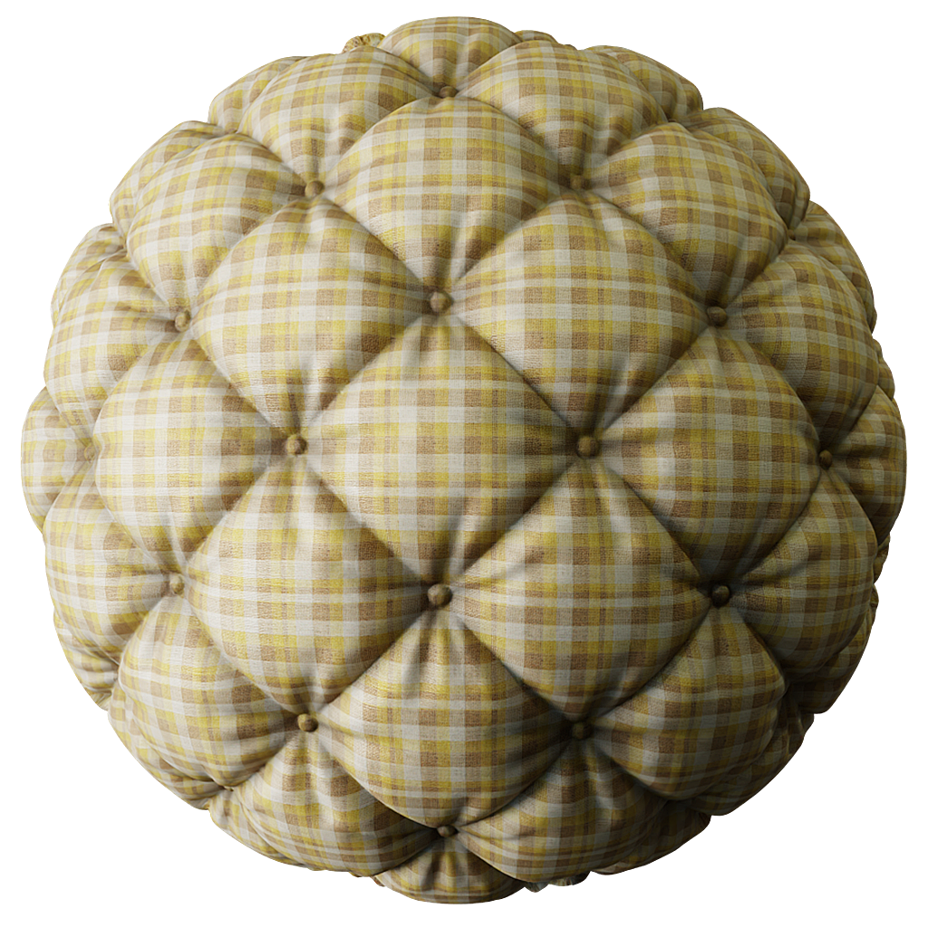 Quilted Fabric Yellow Checkers | FREE leather materials | BlenderKit