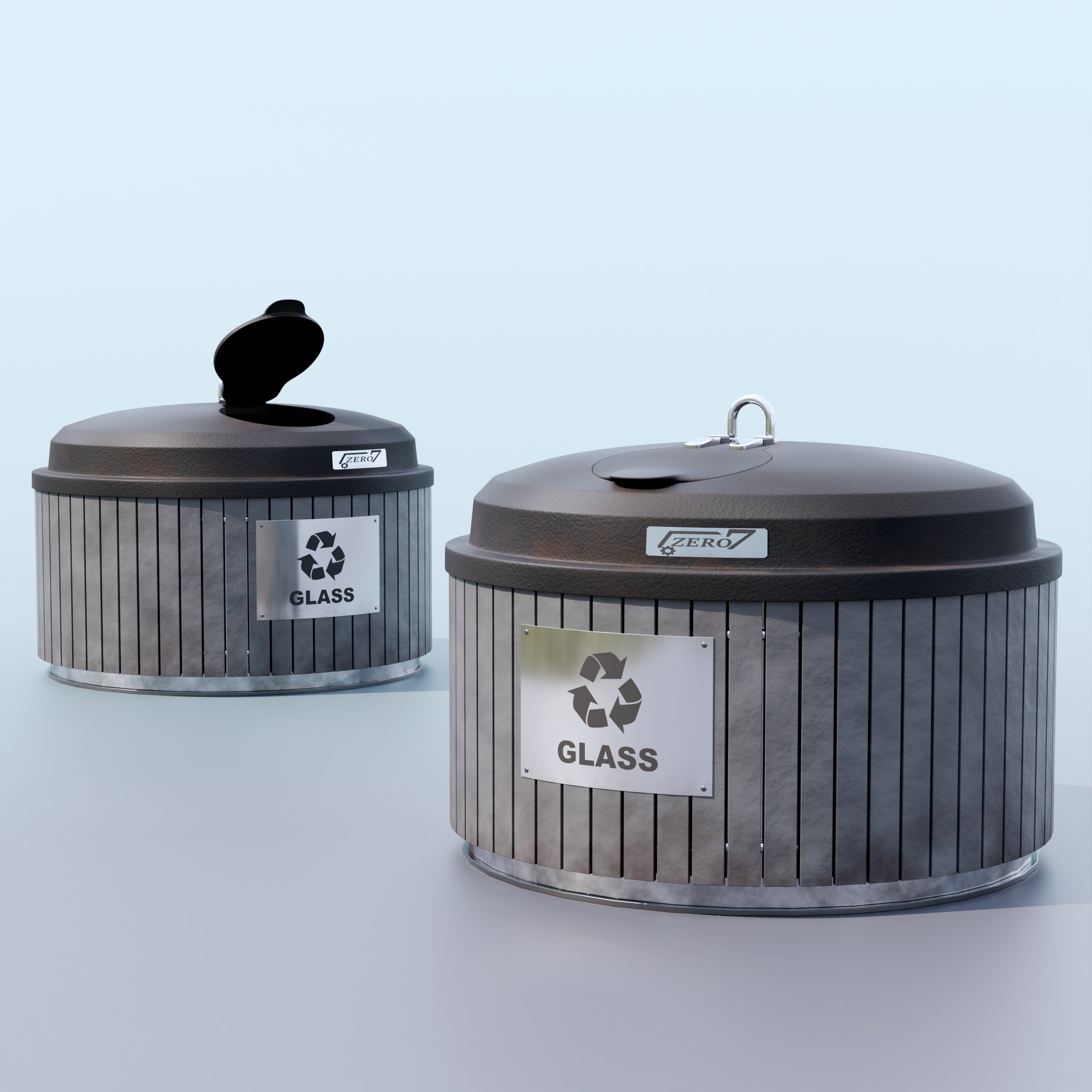 Glass Garbage Bin | Containers models | BlenderKit