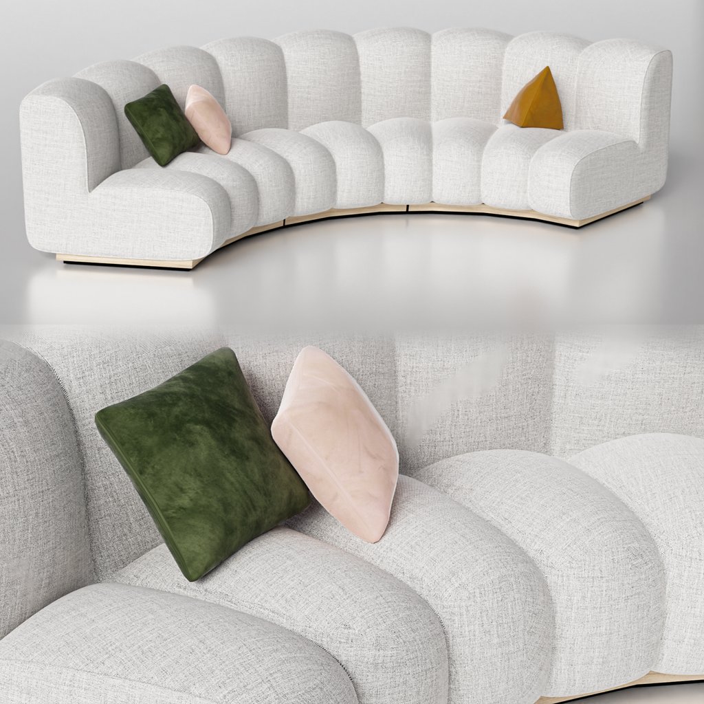Curved Rounded Sofa | Sofas models | BlenderKit