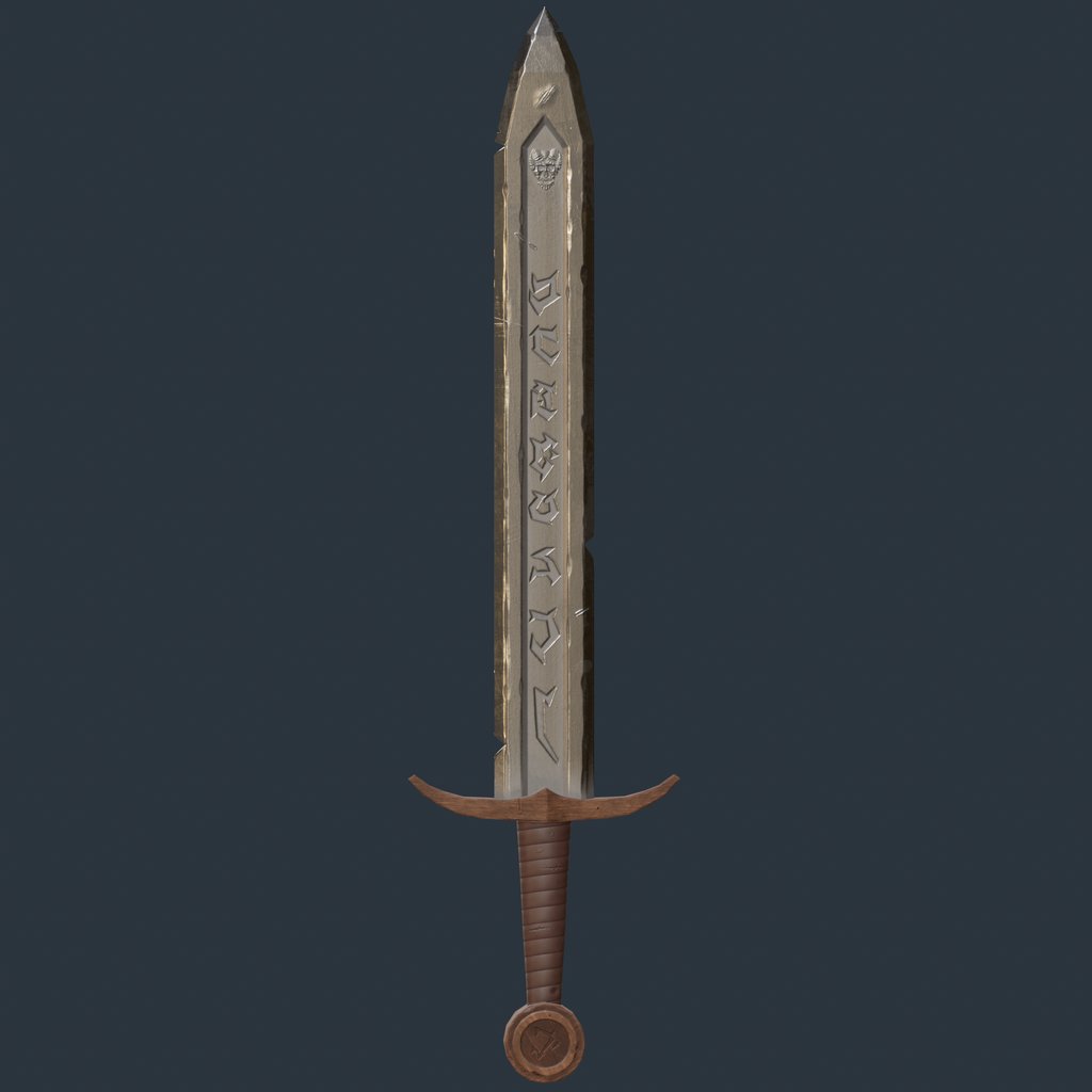 Engraved Medieval Sword Wood Handle | FREE Historical Weapons models ...