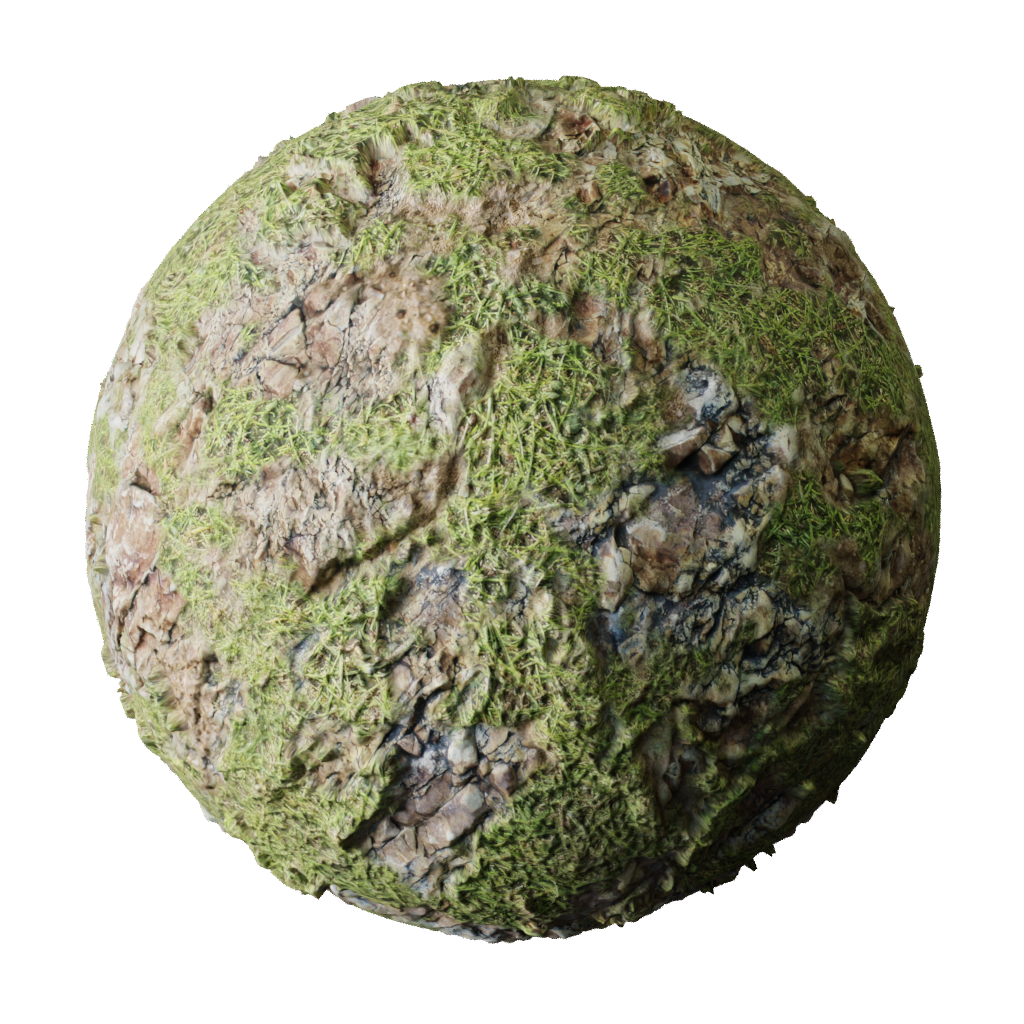 Rock with Grass | FREE stone materials | BlenderKit