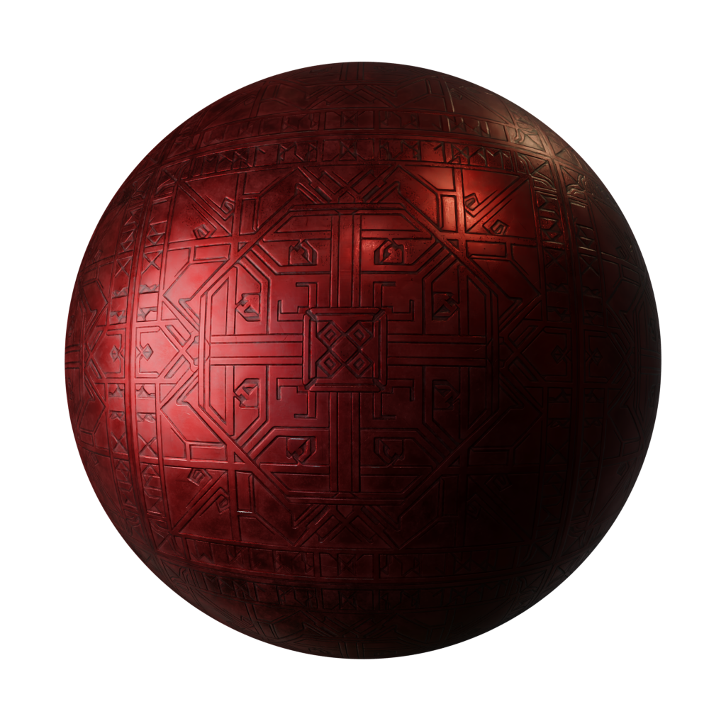 Ancient Rune Metal Red | FREE metal materials | BlenderKit